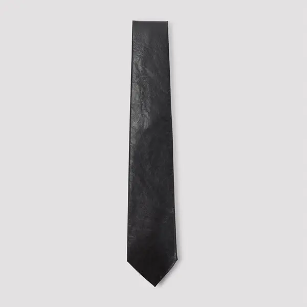 Our Legacy Textured Faux Leather Tie - Black