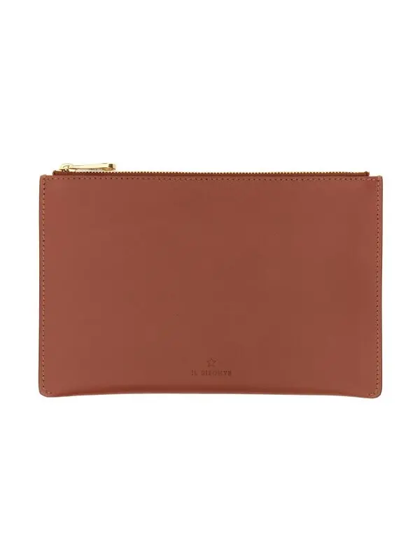 Il Bisonte Leather Zip Closure Case - Bordeaux