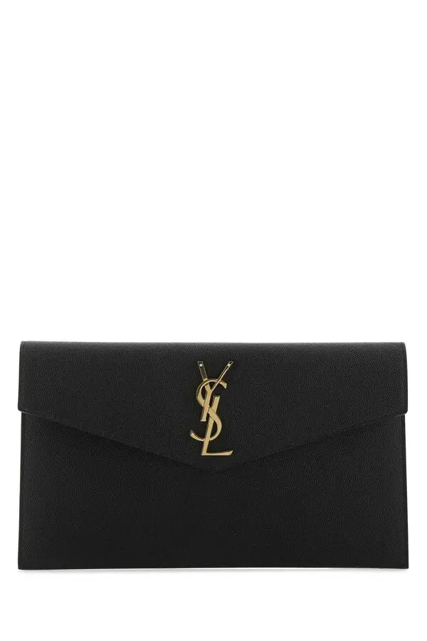 Saint Laurent Uptown Mini Leather Clutch Bag - Black