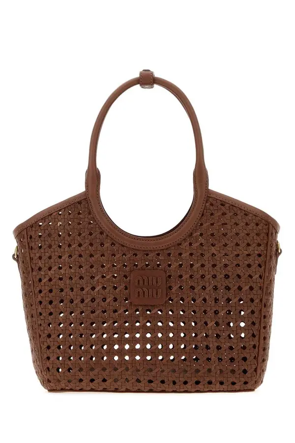 Miu Miu Woven Leather Top Handle Bag