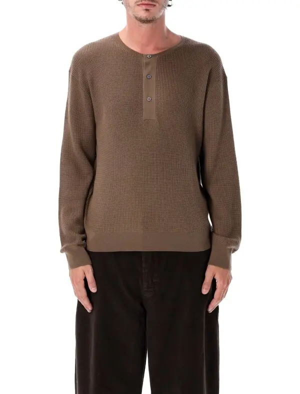 Studio Nicholson Waffle-knit Henley Sweater