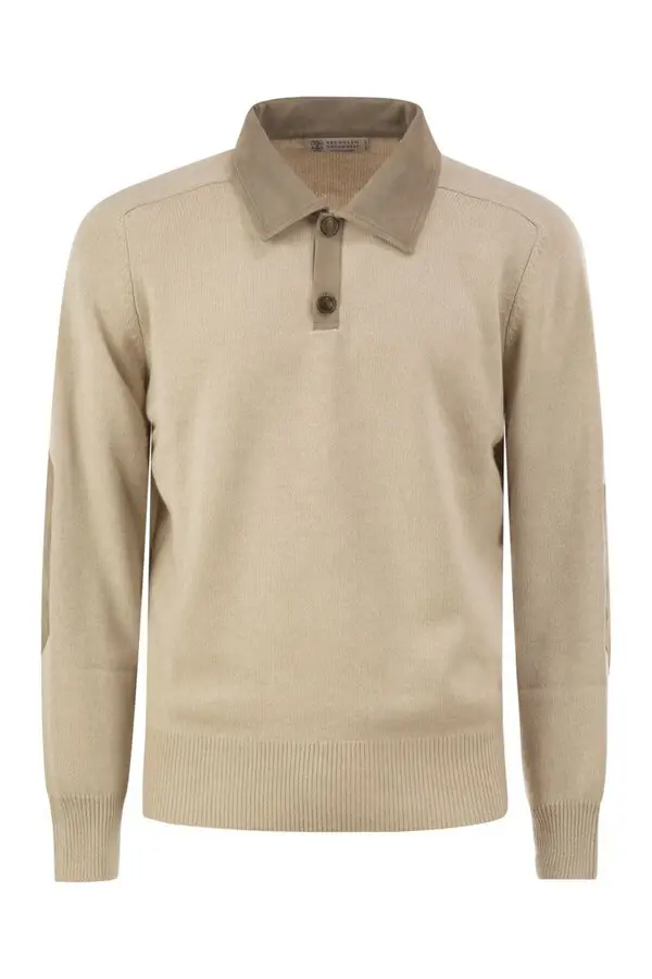 Brunello Cucinelli Long-sleeve Polo - Sabbia
