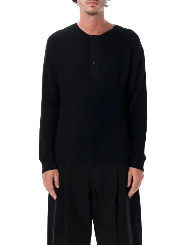 Studio Nicholson Long Sleeve Button Placket Sweater