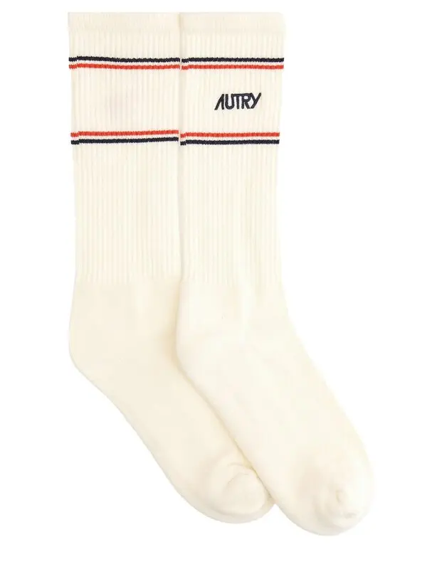 AUTRY X MAISON KITSUNE Collaborative Logo Socks - White