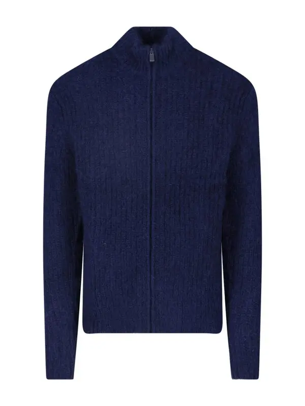 Aspesi Zip-front Mock Neck Sweater