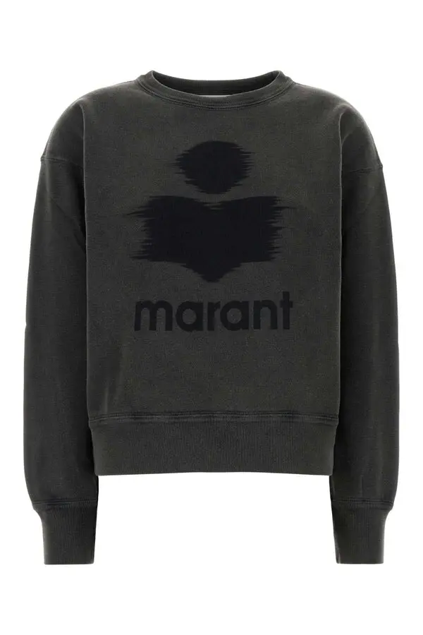 Isabel Marant Étoile Logo Print Cotton-blend Sweatshirt - Grey