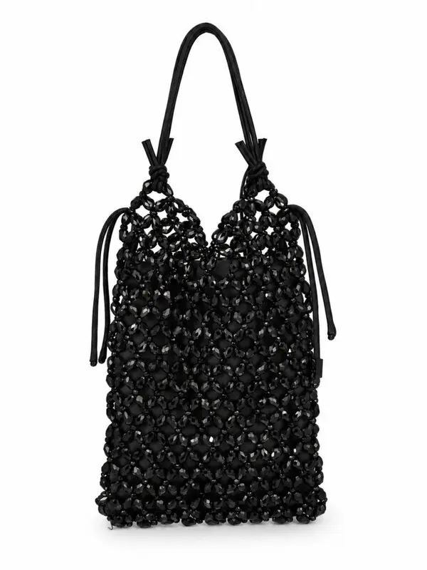 Staud Beaded Drawstring Shoulder Bag - Black