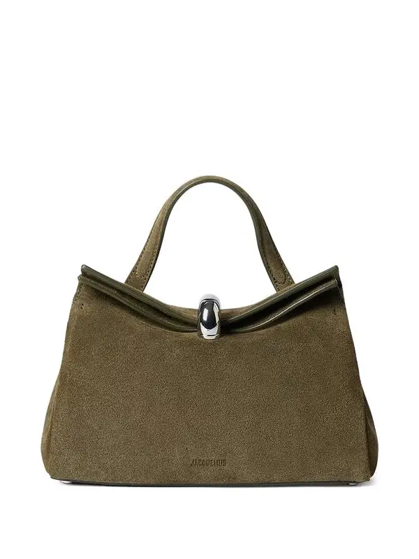 Jacquemus Valerie Suede Handbag - Khaki