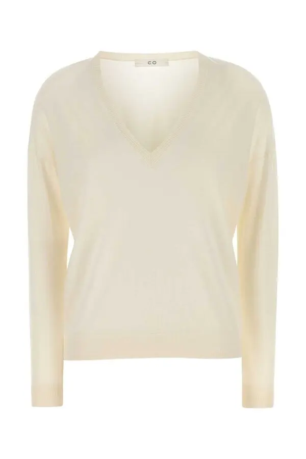 Co 100% Cashmere Crewneck Sweater - White