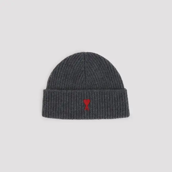 AMI Paris Wool Beanie Hat For