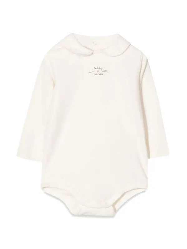 TEDDY & MINOU Long Sleeve Bodysuit With Logo Detail