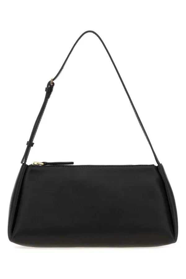 Calvin Klein Leather Shoulder Handbag With Adjustable Strap - Black
