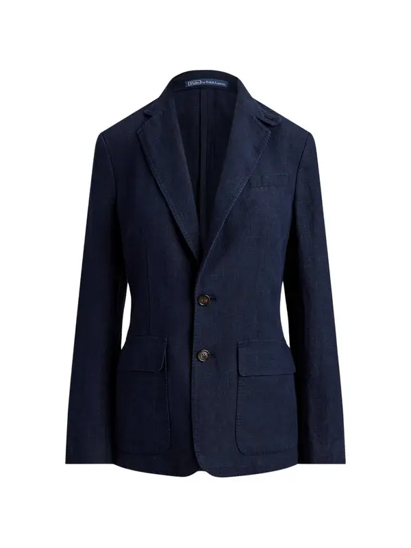 Ralph Lauren Tailored Jacket In Textured Knit Blend - Navy