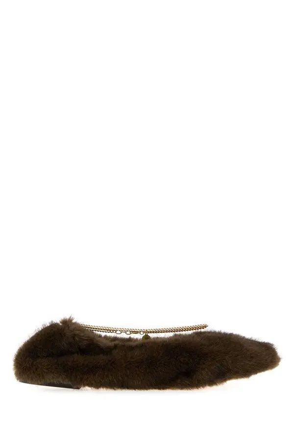 Stella McCartney Eco Fur Ballerina Flats - Brown