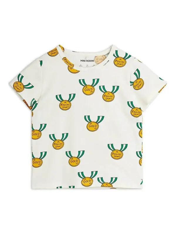 MINI RODINI All-over Print Short Sleeve Tee - Grey