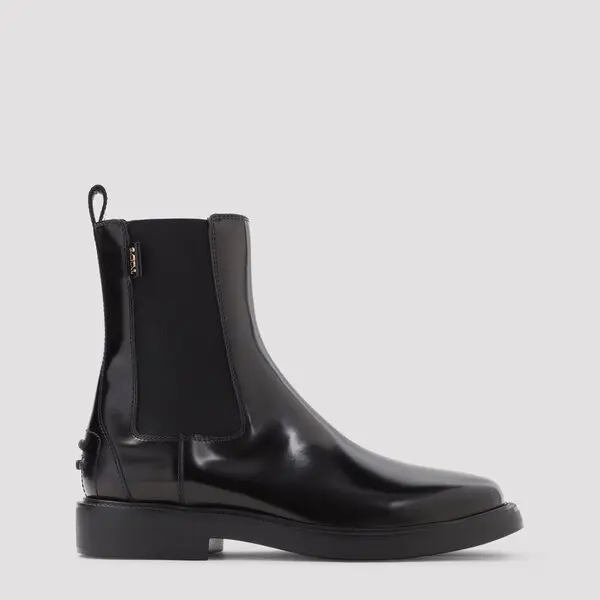 TOD'S Leather Chelsea Ankle Boots - Black