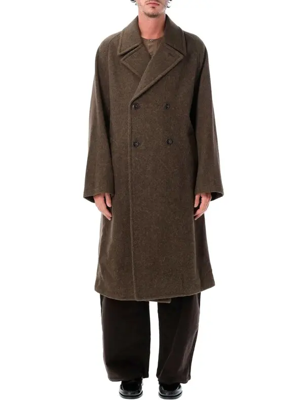 LEMAIRE Double-breasted Wool-blend Overcoat - Verde