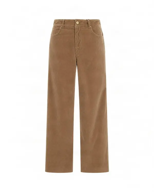 Max Mara High-rise Corduroy Straight-leg Trousers - Beige