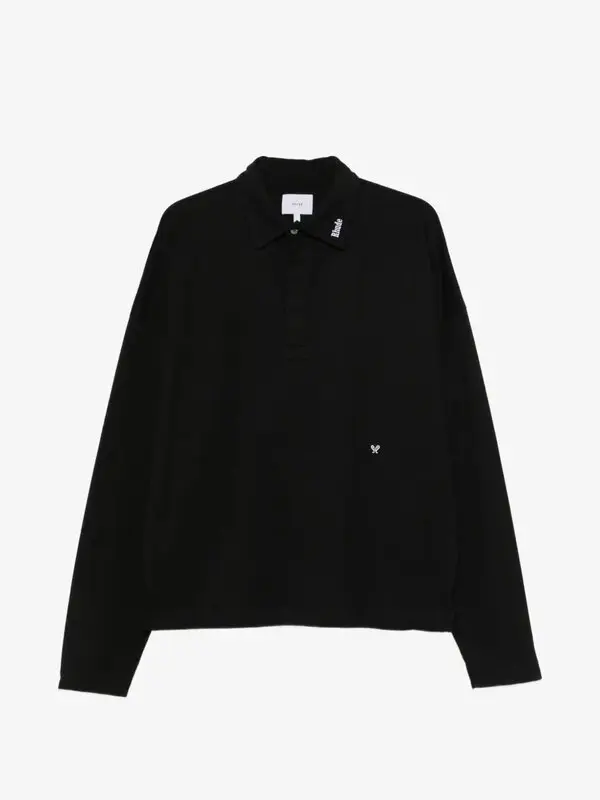 Rhude Fontaine Long Sleeve Polo T-shirt - Black