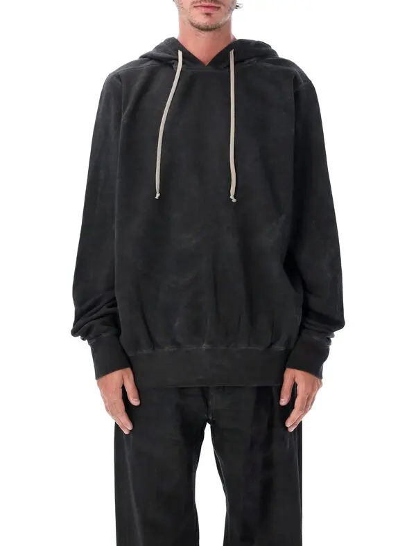 Rick Owens Distressed Pullover Hoodie - Faded Black