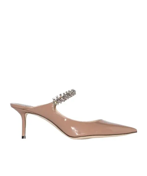 JIMMY CHOO Crystal-embellished Mules - Nude
