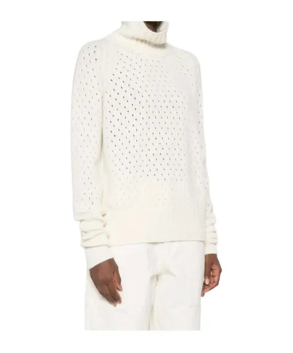 Ermanno Scervino Perforated-knit Roll-neck Sweater