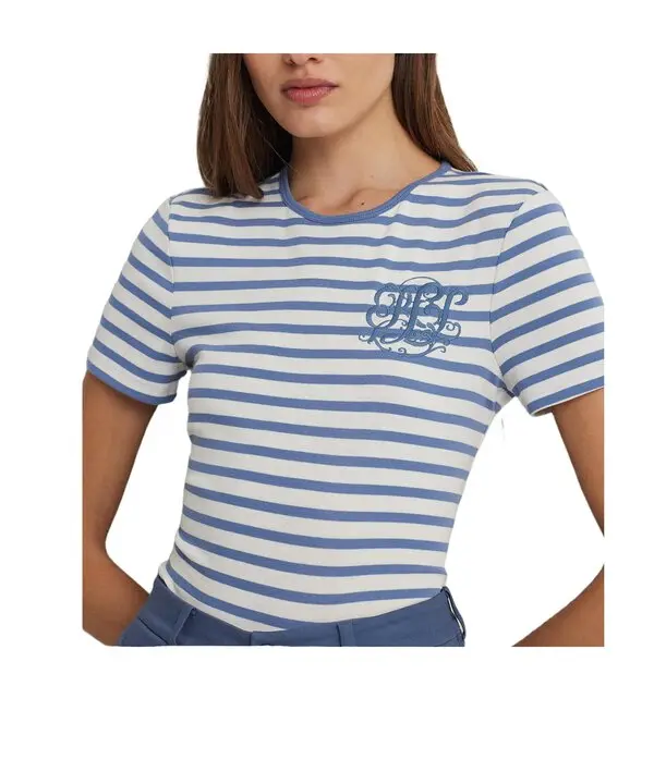 Ralph Lauren Stripe Round Neck Short Sleeve
