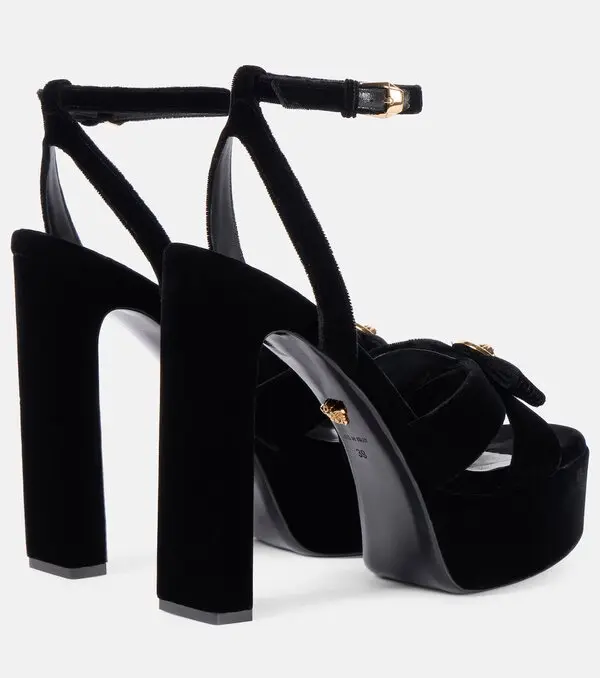Versace Medusa Velvet Platform Sandals