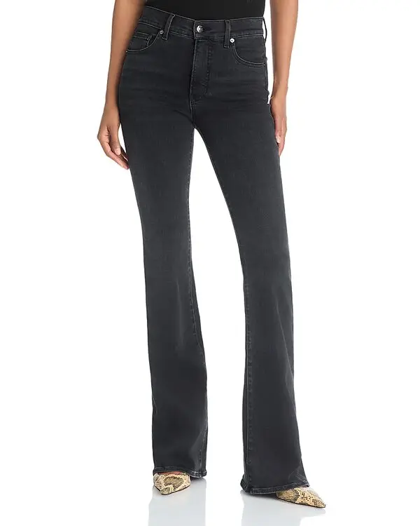 Veronica Beard Beverly Mid Rise Skinny Flare Jeans - Washed Onyx