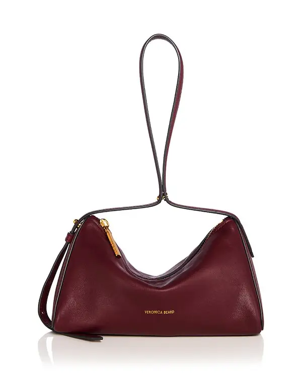 Veronica Beard Prism Convertible Leather Shoulder Bag - Burgundy
