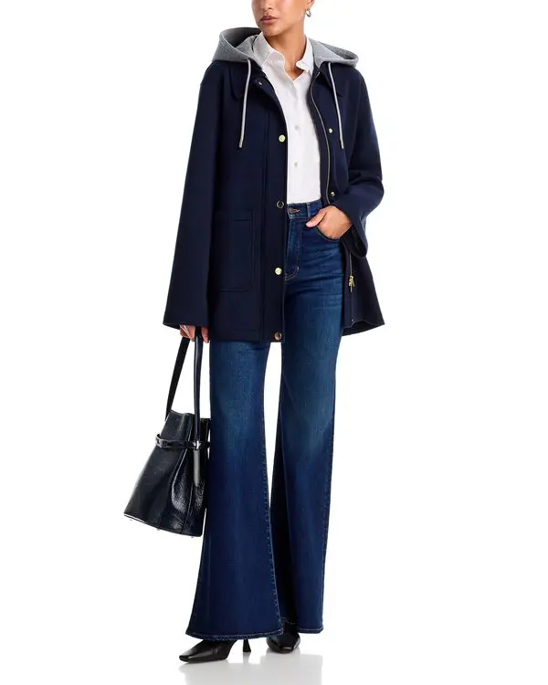 Veronica Beard Finn Hooded Cotton Blend Jacket