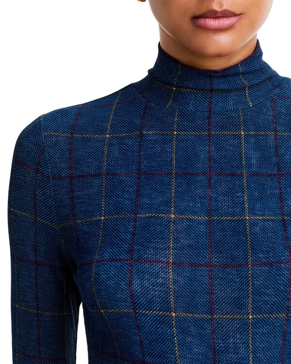 Veronica Beard Wyeth Stretch Jersey Turtleneck Top