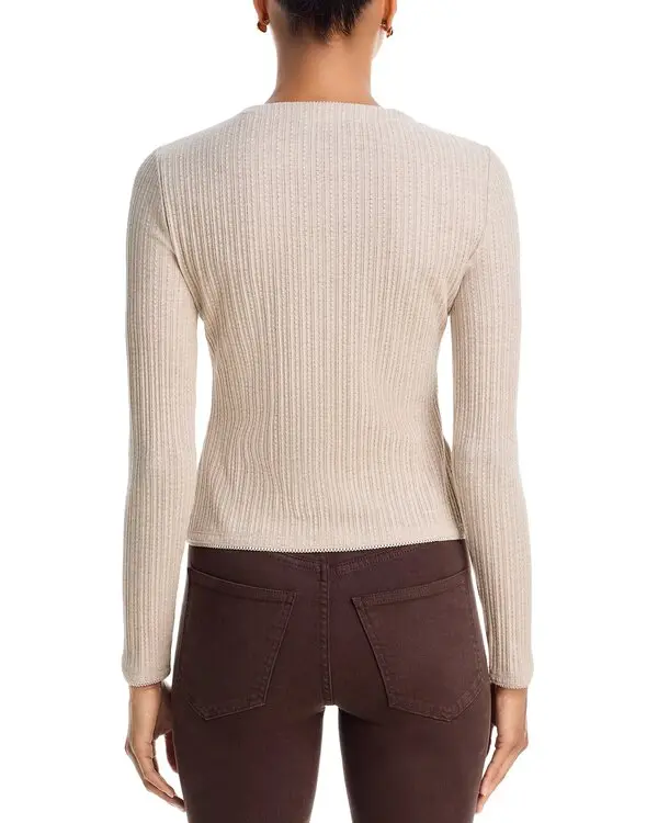 Veronica Beard Lira Picot Trim Crewneck Cardigan