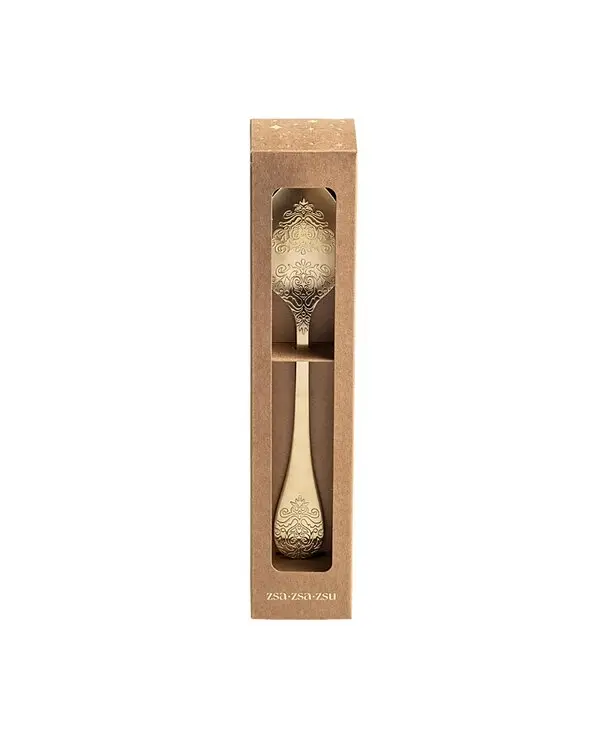 ZSA ZSA ZSU Dume Patterned Steel Dinner Spoon, Set Of 4, 9.06 X 1.57 X 0.12 - Champagne