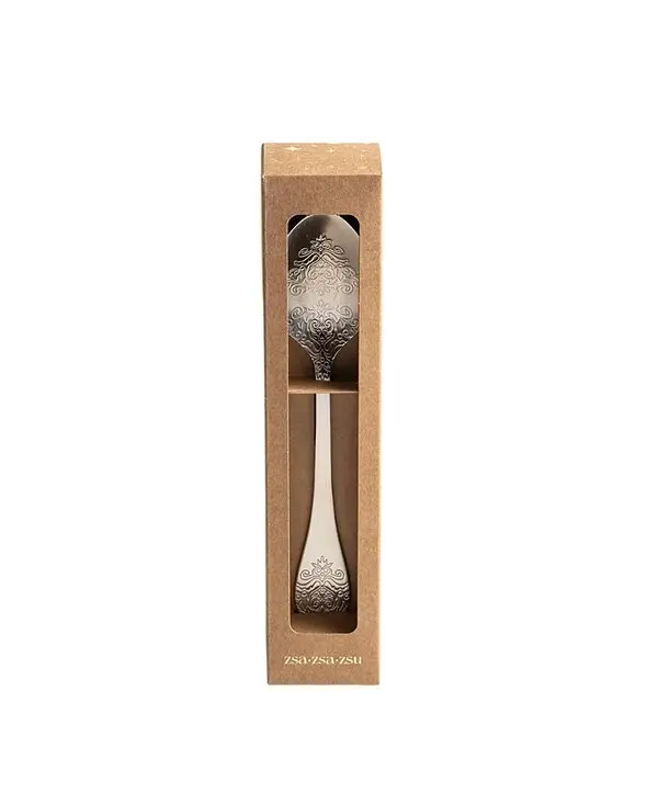 ZSA ZSA ZSU Dume Patterned Steel Dinner Spoon, Set Of 4, 9.06 X 1.57 X 0.12 - Silver