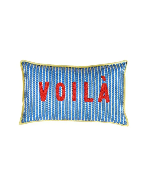 ZSA ZSA ZSU Rajpath Embroidery Cushion, 20l X 12w - Blue