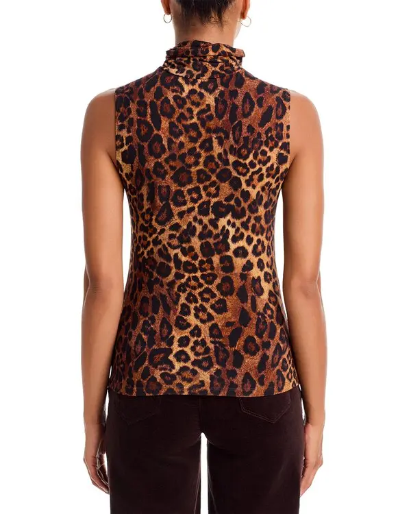 L'Agence Ceci Leopard Print Sleeveless Top
