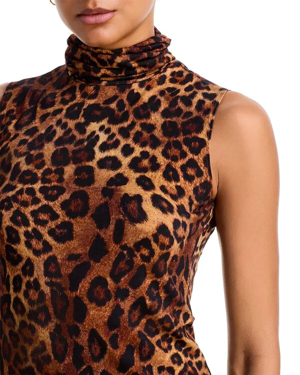 L'Agence Ceci Leopard Print Sleeveless Top