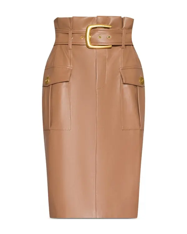 L'Agence Kaelis Faux Leather Paperbag Pencil Skirt