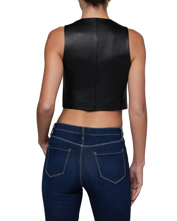 L'Agence Jianna Short Leather Vest
