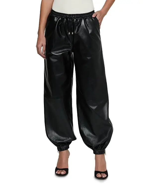 L'Agence Mariko Tk Leather Drawstring Joggers