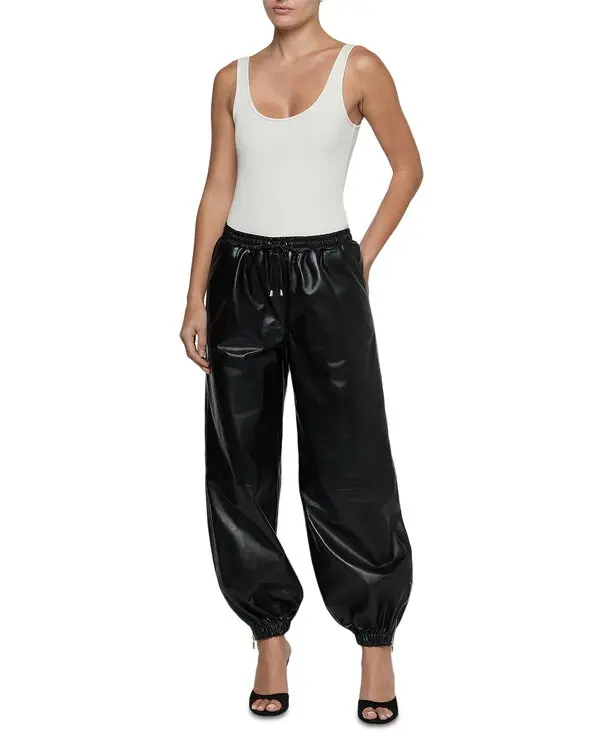 L'Agence Mariko Tk Leather Drawstring Joggers