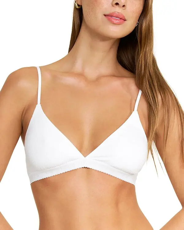 Honeydew Intimates Emma Ribbed Bralette - White
