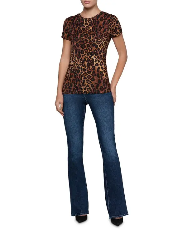 L'Agence Crewneck Short Sleeve Javan Leopard Tee