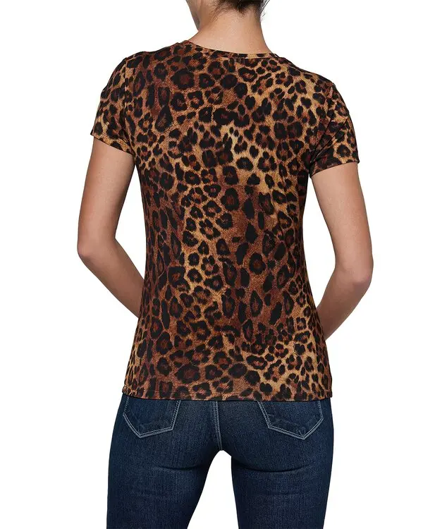 L'Agence Crewneck Short Sleeve Javan Leopard Tee