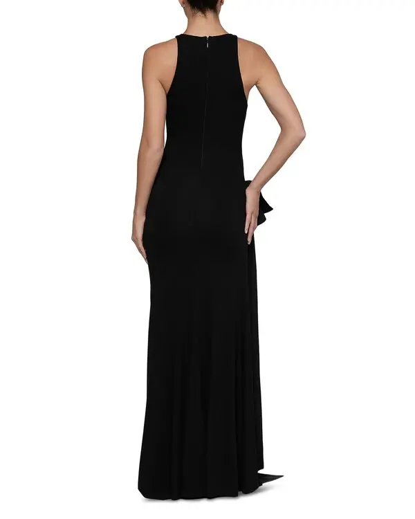 L'Agence Frost Shirred Racerback Bow Detail Gown