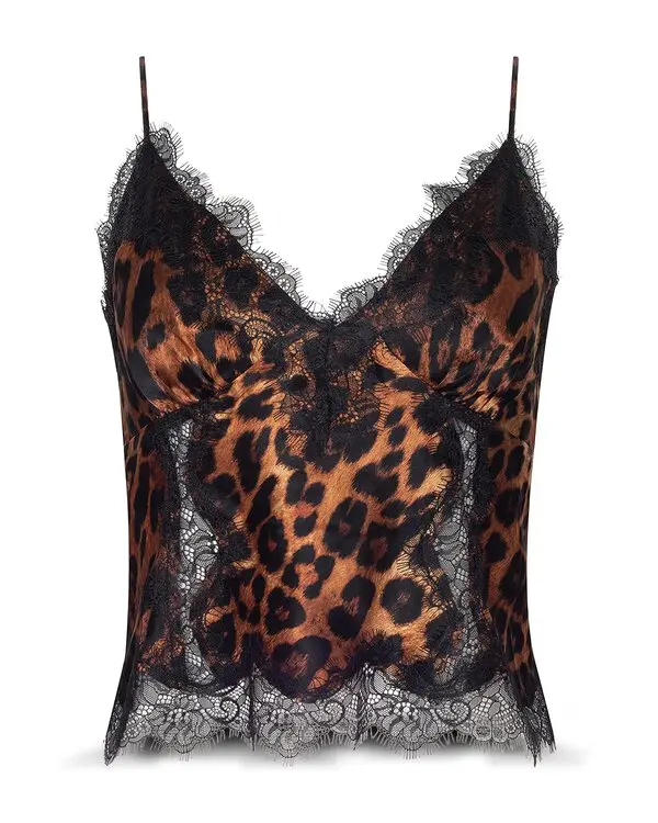 L'Agence Kimber Silk Lace Trim Cami