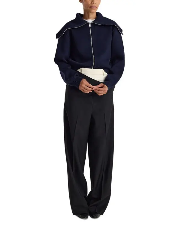 RÓHE Merino Wool Two Way Sailor Zip Cardigan Sweater