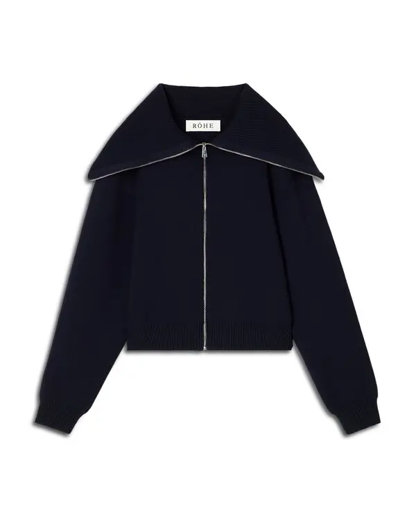 RÓHE Merino Wool Two Way Sailor Zip Cardigan Sweater