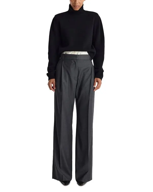RÓHE Statement Shoulder Wool Cashmere Turtleneck Sweater